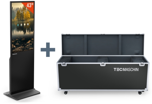 Digital display totem DKS-LED43 incl. transport box, black, 43 in ...
