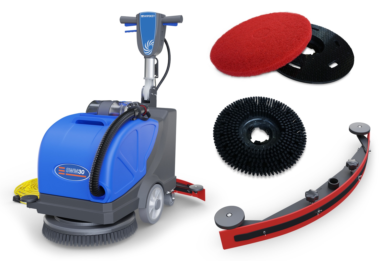 Scrubber dryer SWM30, 12,917 ft²/h, brush diameter 16.93 in, wipeket ...